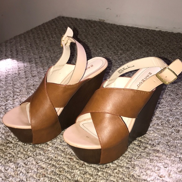 BAMBOO | Shoes | Camel Wedges | Poshmark